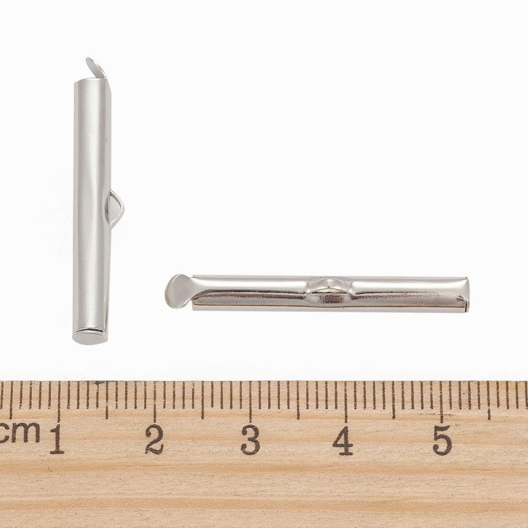 30mm Silver Slider End Caps Tubes Bead Findings 10pcs - Etsy
