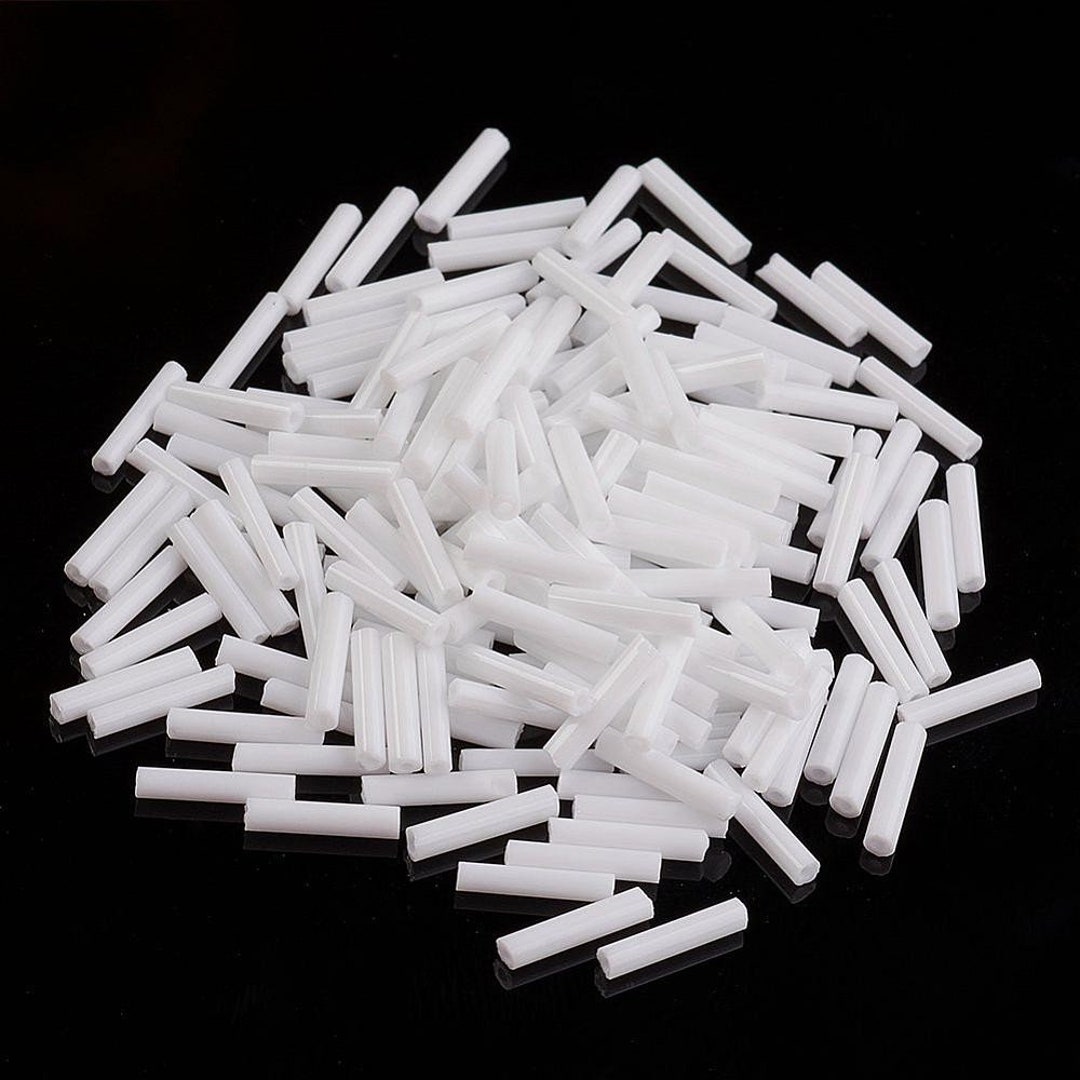 9mm Glass Bugle Beads: Opaque White 20g - Etsy