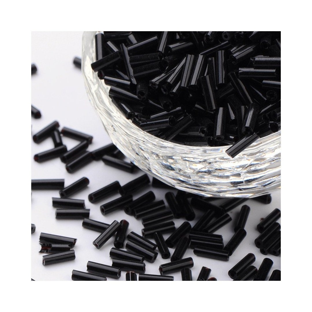 6mm Glass Bugle Beads: Opaque Black 20g - Etsy