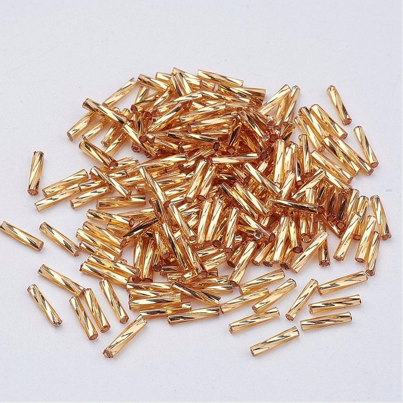 Gold Bugle Beads - Etsy