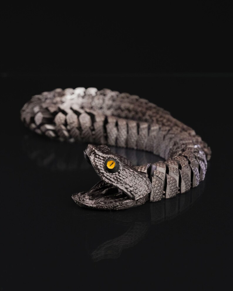 Articulated Bush Viper – 3D Printed Flexible Snake Figurine With ...