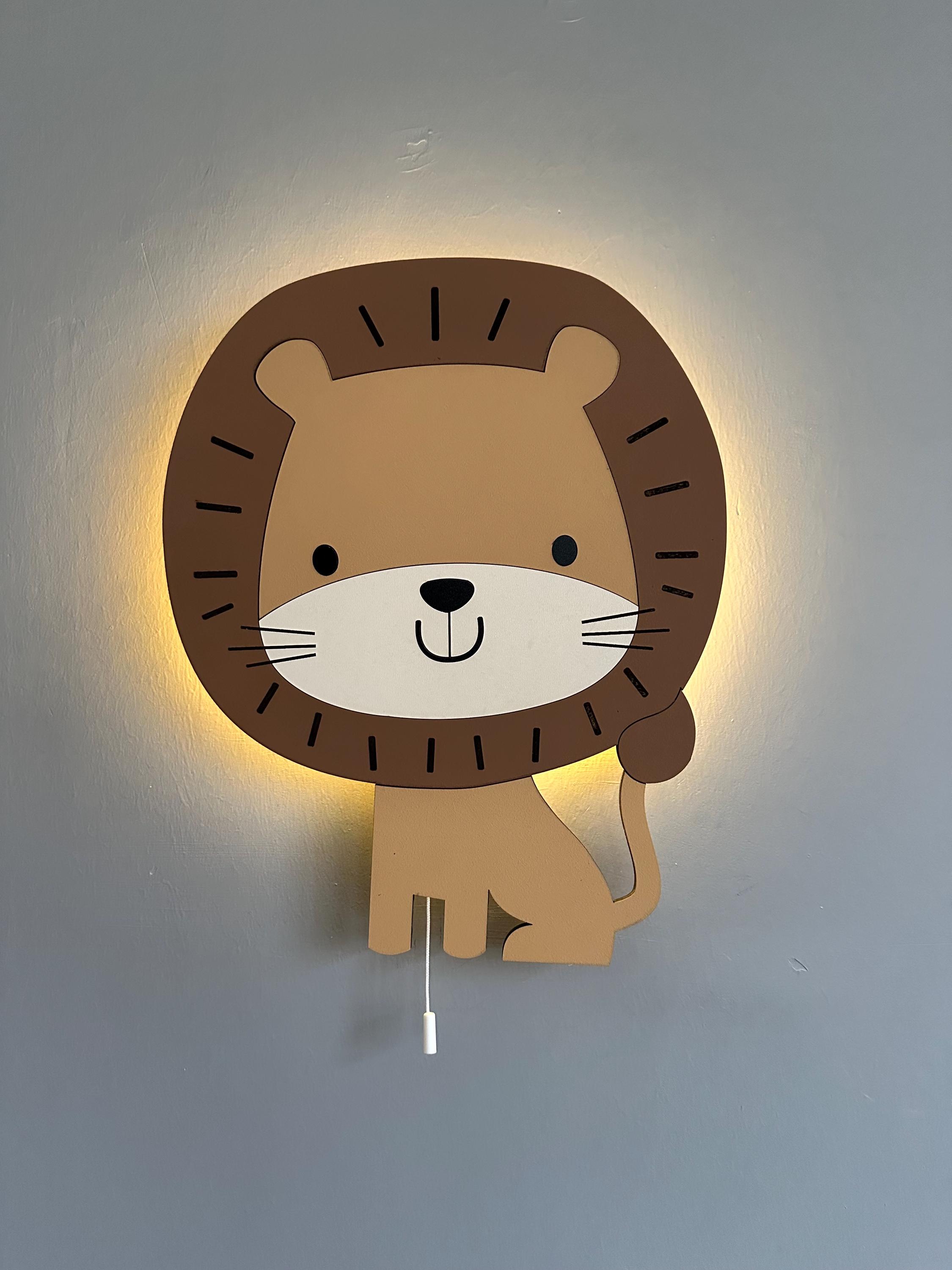 Lion Nursery Wall Light – Kids Room LED Night Light - Etsy