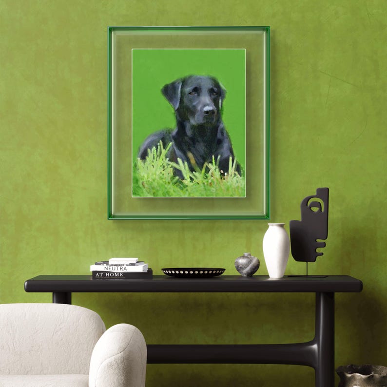 Black Labrador Retriever Oil Painting in Green Grass – Summer Printable Wall Art & Gifts - Etsy