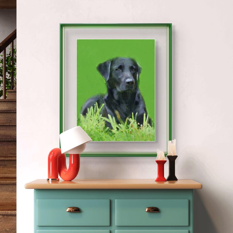 Black Labrador Retriever Oil Painting in Green Grass – Summer Printable Wall Art & Gifts - Etsy