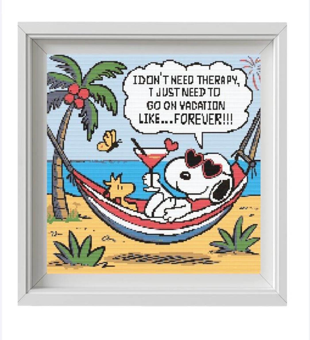 Snoopy Cross Stitch Pattern PDF, Snoopy Typewriter From Charlie Brown ...