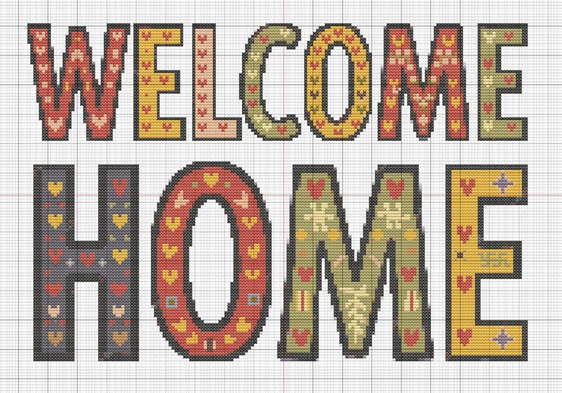 Welcome Home Cross Stitch Pattern, Instant Download Pdf Pattern ...