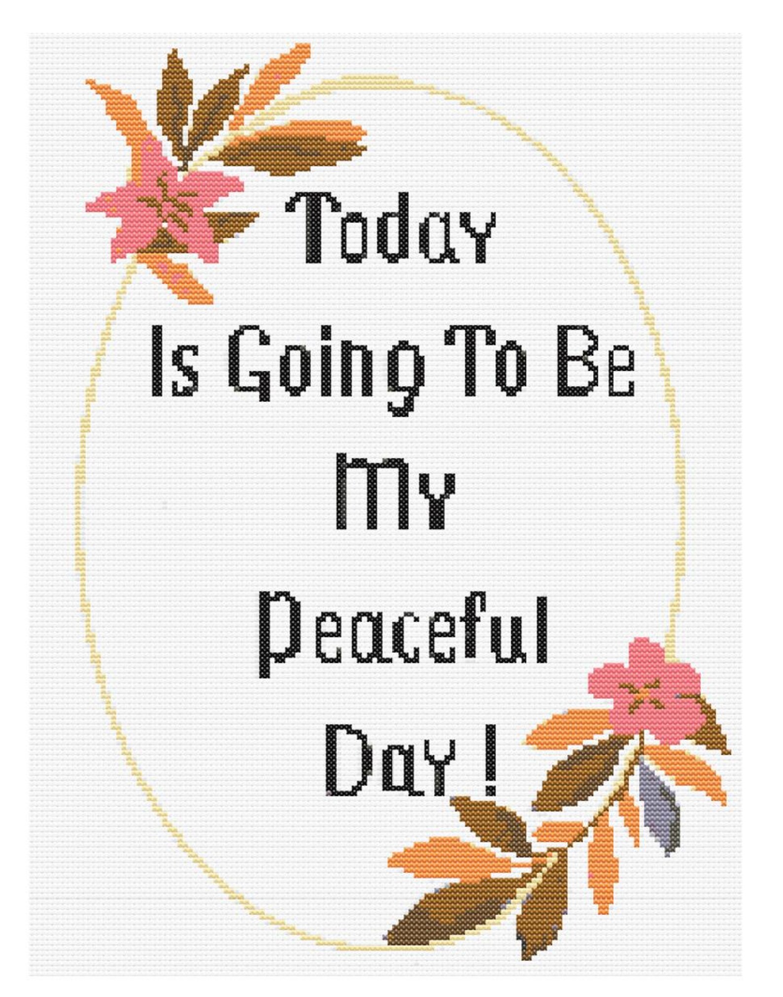 Peace Walk Cross Stitch Pattern, Today is Going to Be My Peaceful Day ...