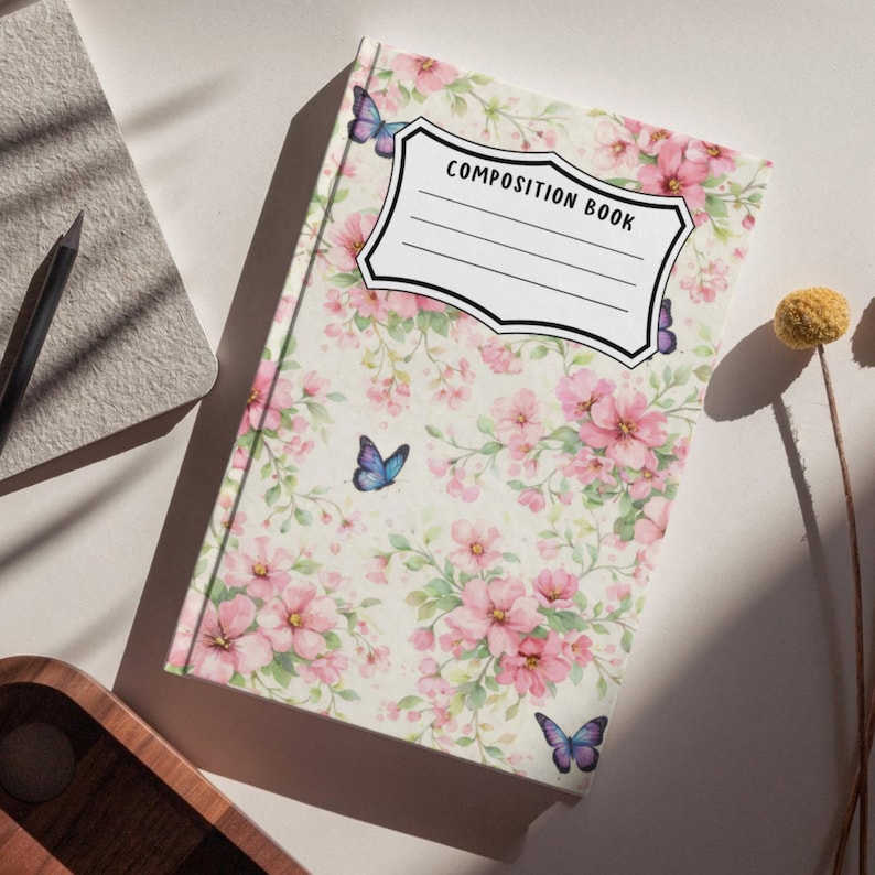 Editable Composition Notebook Cover, Canva Custom Book Cover Bundle ...