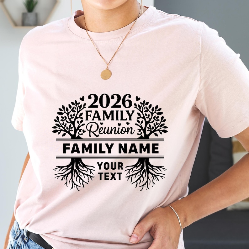 Family Reunion Tree 2026 SVG Bundle | Custom Family Name T-shirt Design ...