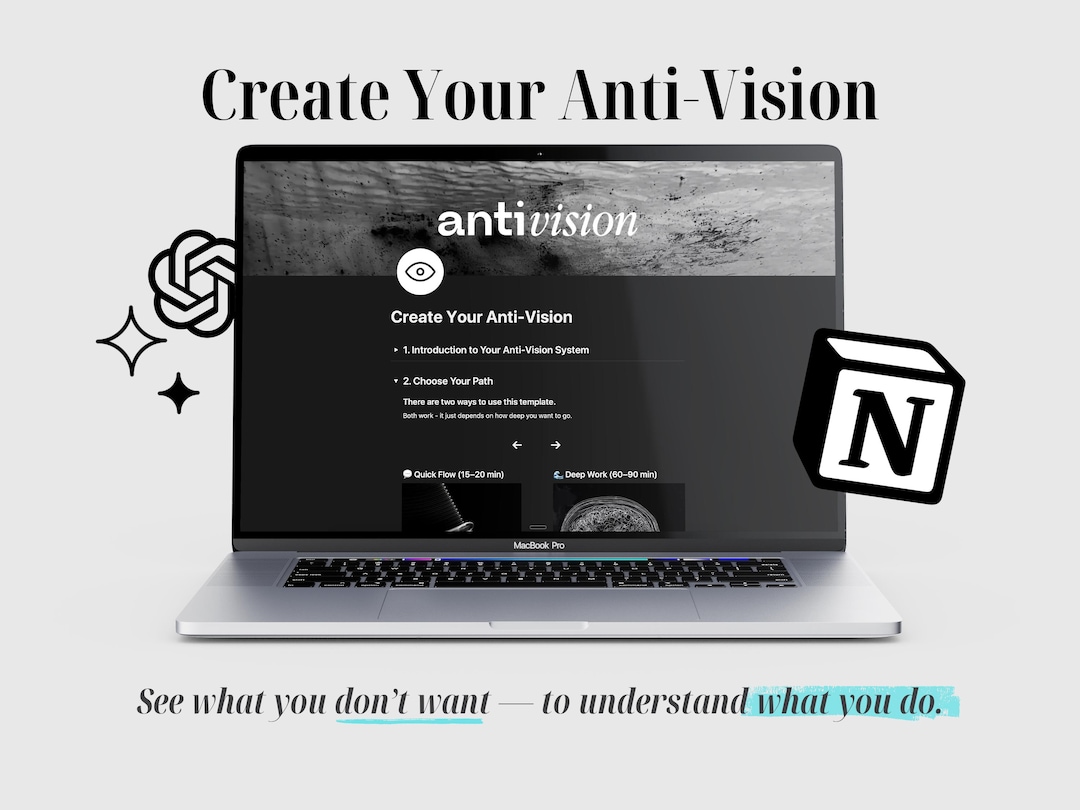Anti Vision Notion Template | Goal Tracker, Life Planner (digital ...