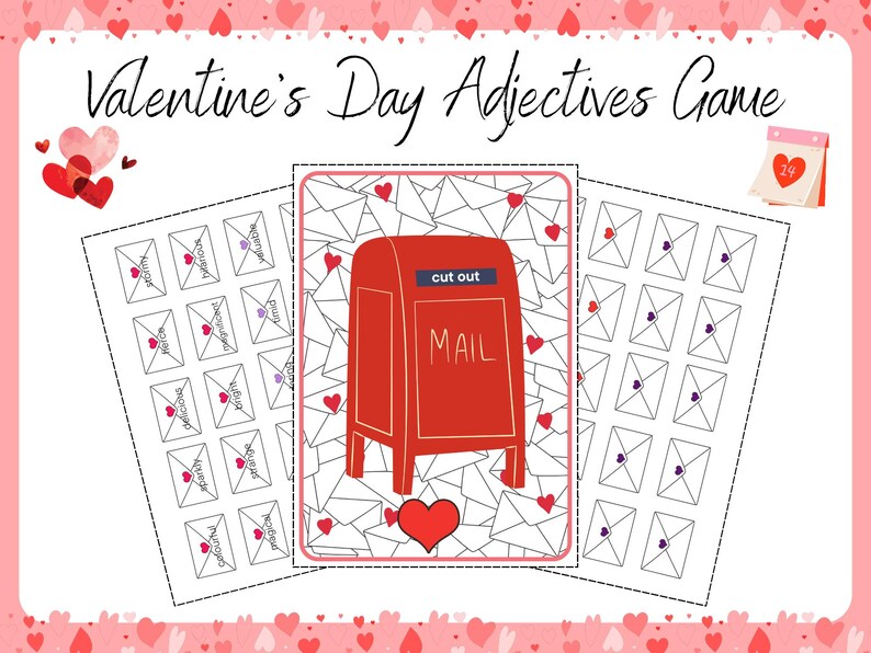 Juego de adjetivos de San Valentín / Actividad de conversación en ...