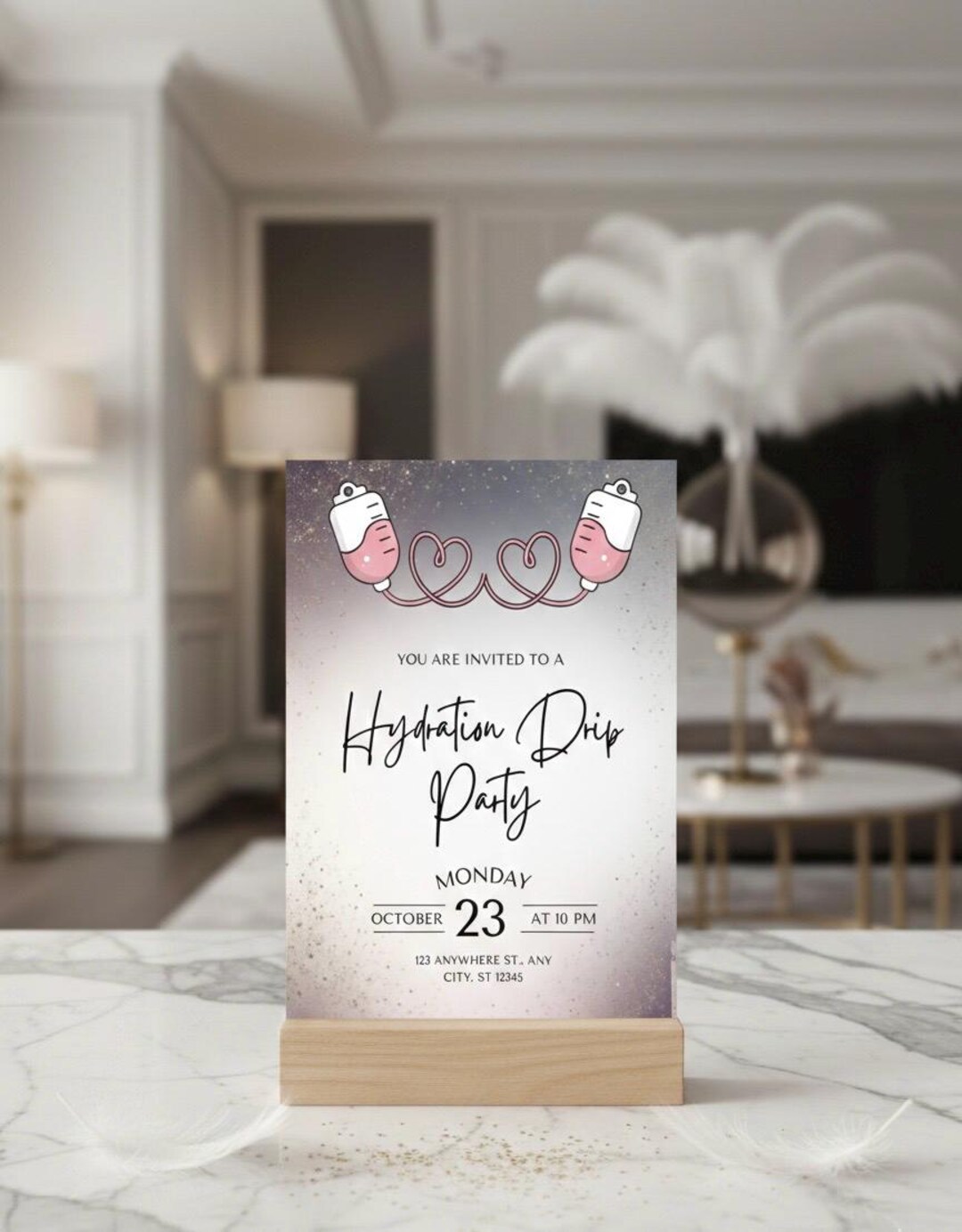 Hydration Drip Party Invitation | IV Drip Party Invite | IV Therapy ...