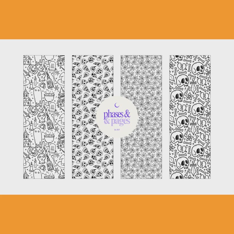 Halloween Coloring Bundle: Printable Halloween Bookmarks for Kids ...