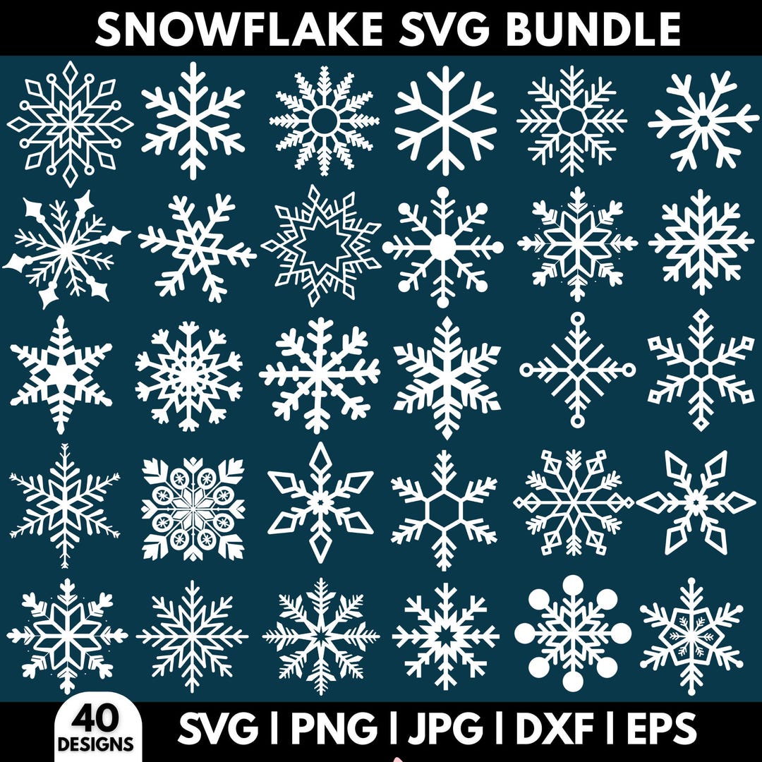 Snowflake SVG Bundle, Winter Snowflake Cut Files, Christmas SVG for ...