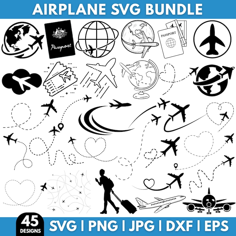 Airplane Svg - Etsy