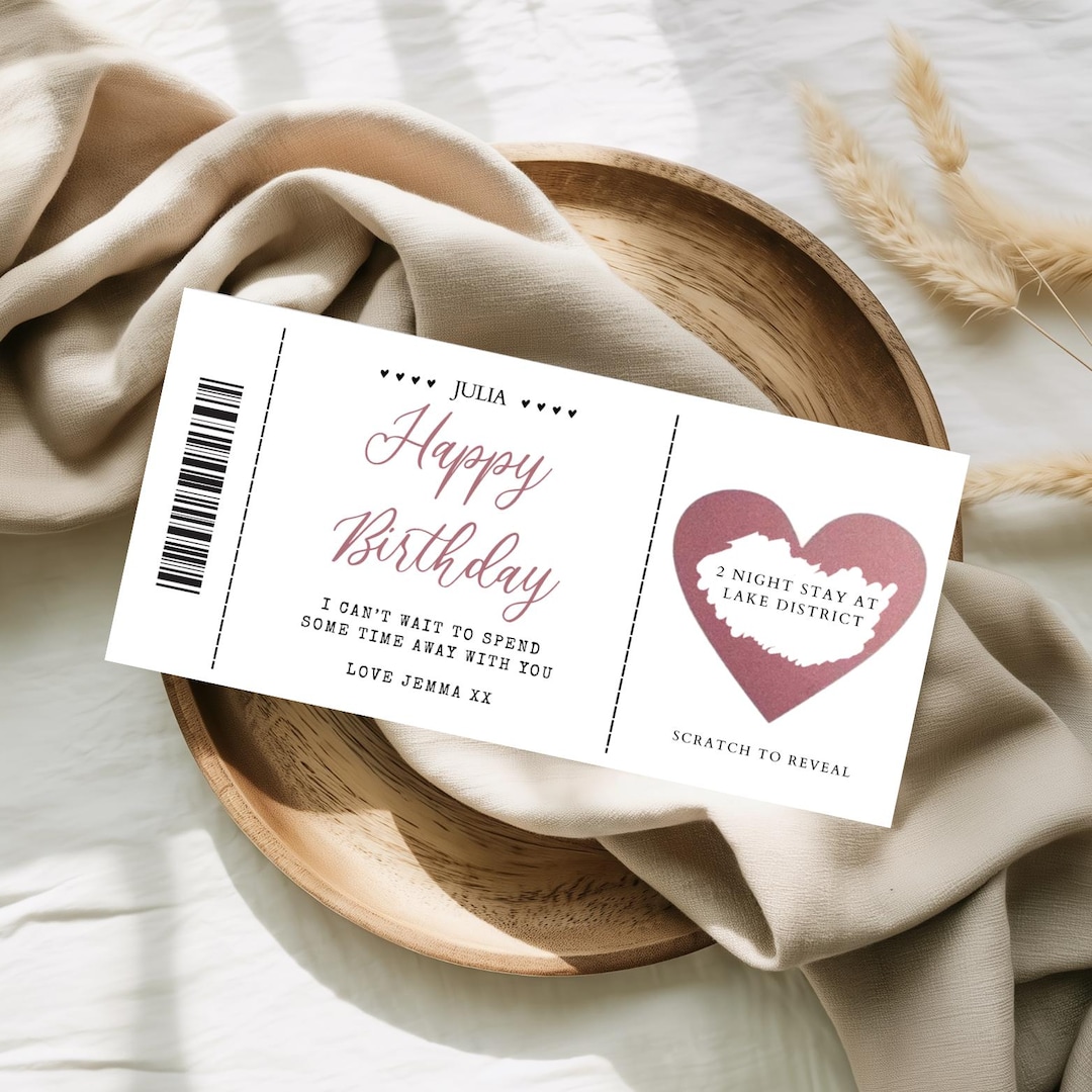 Personalised Birthday Scratch Card, Surprise Gift Voucher, Birthday ...