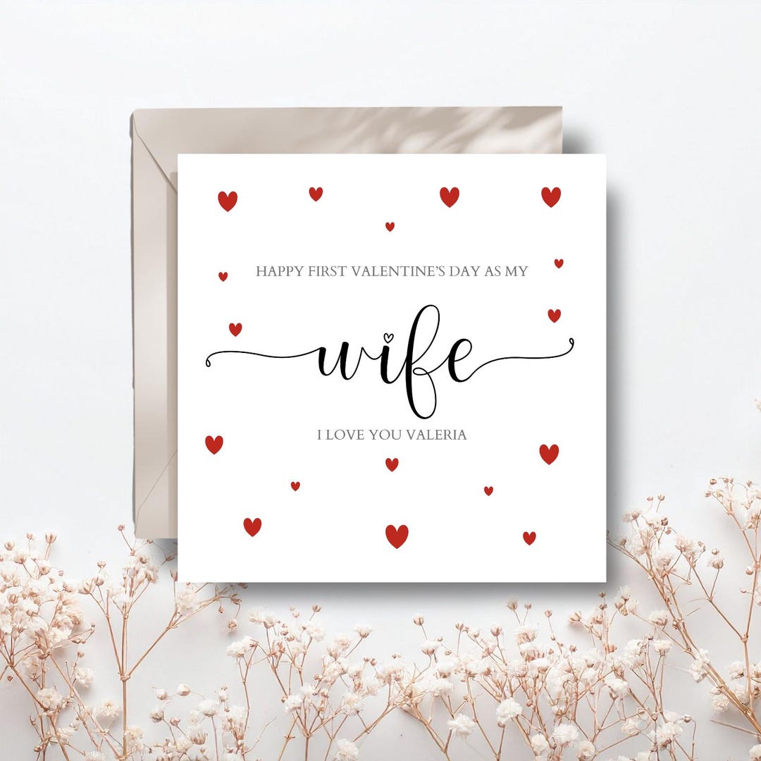 Personalised First Valentines Day as Wife Card, 1st Valentine's ...