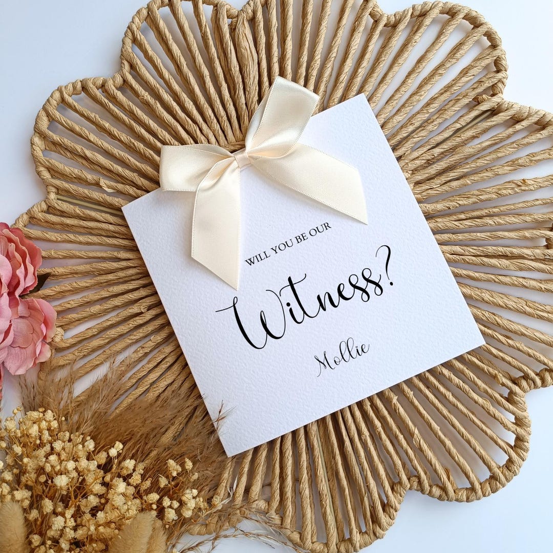 Will You Be Our Witness Card, Witness Proposal Card, Personalised ...