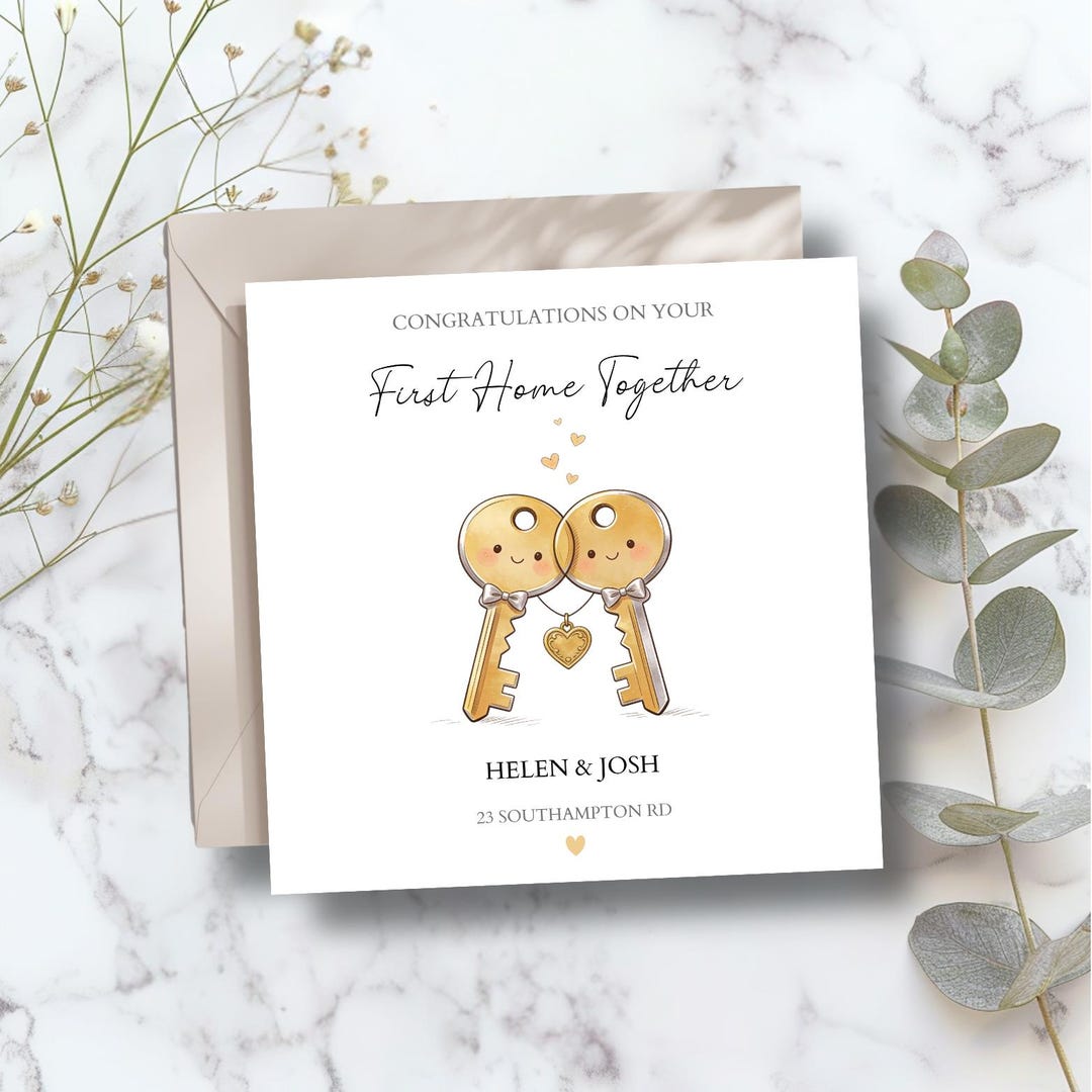 Personalised First Home Together Card, Happy New Home Card, First Home ...