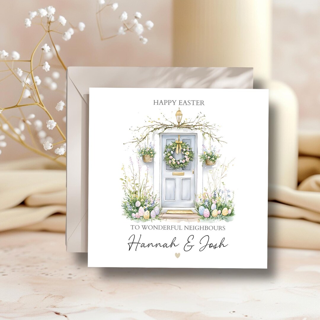 Personalised Easter Neighbours Card, From Our House Easter Card ...