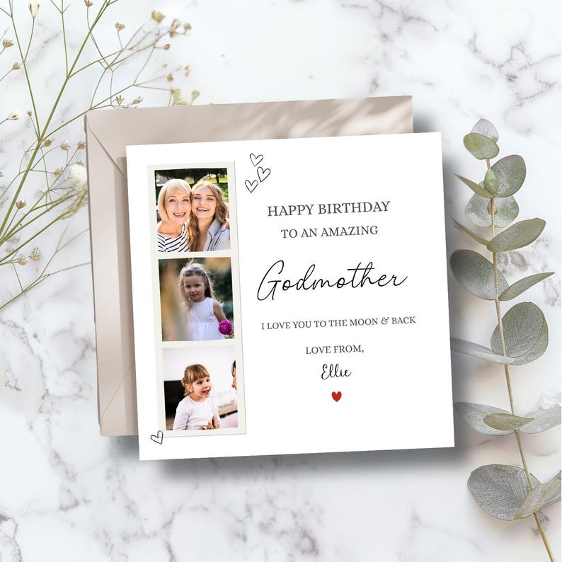 Custom Photo Goddaughter Birthday Card, Add Your Own Photo, Collage Any ...