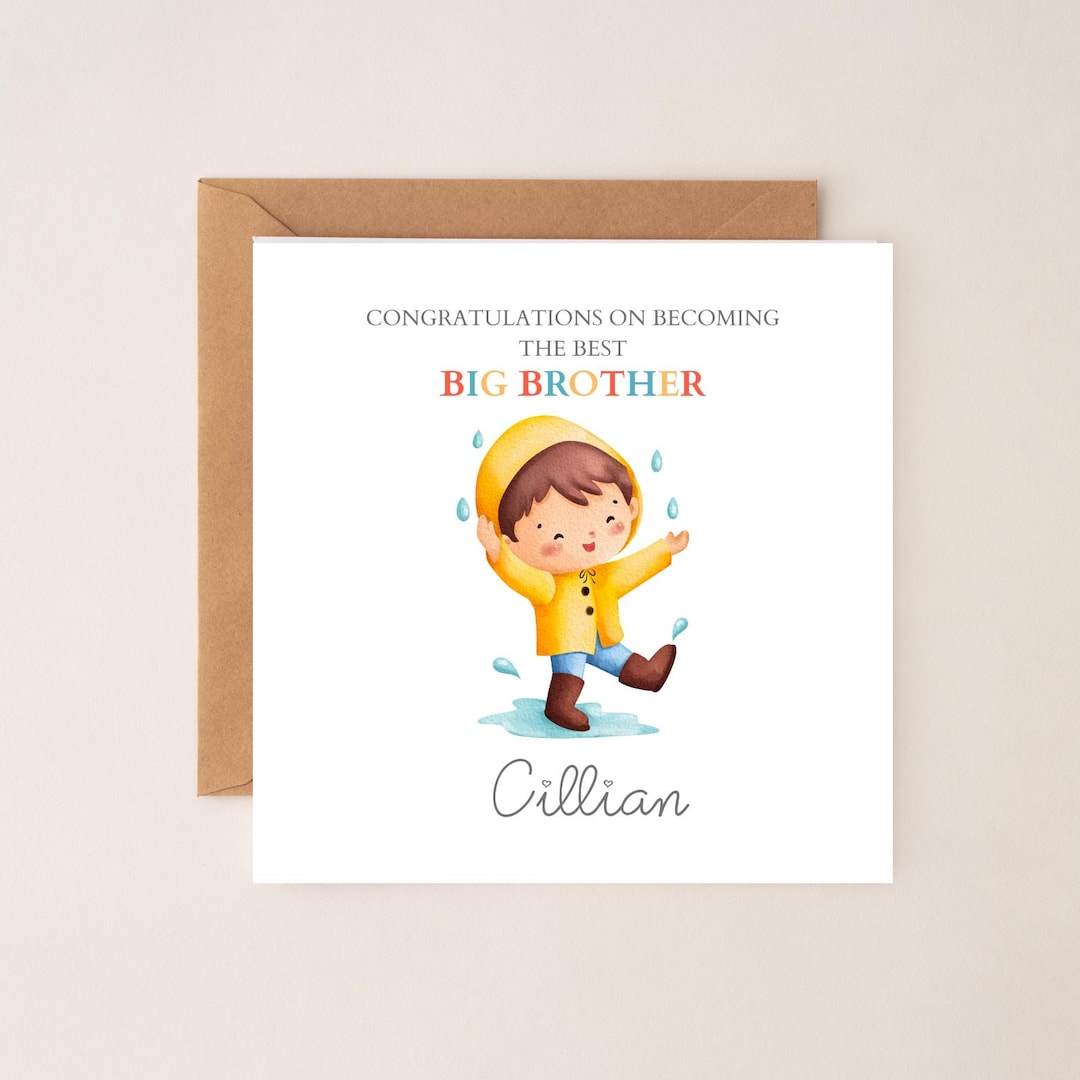 Personalised Big Brother Card - Boy Big Brother Card for Son - Promoted ...