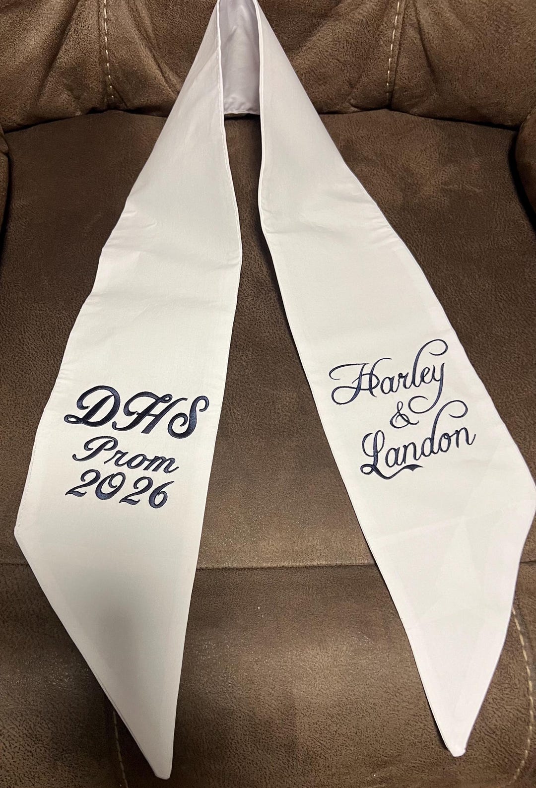 Custom Embroidered Sash | Prom 2026 Sash | Personalized Name Sash ...