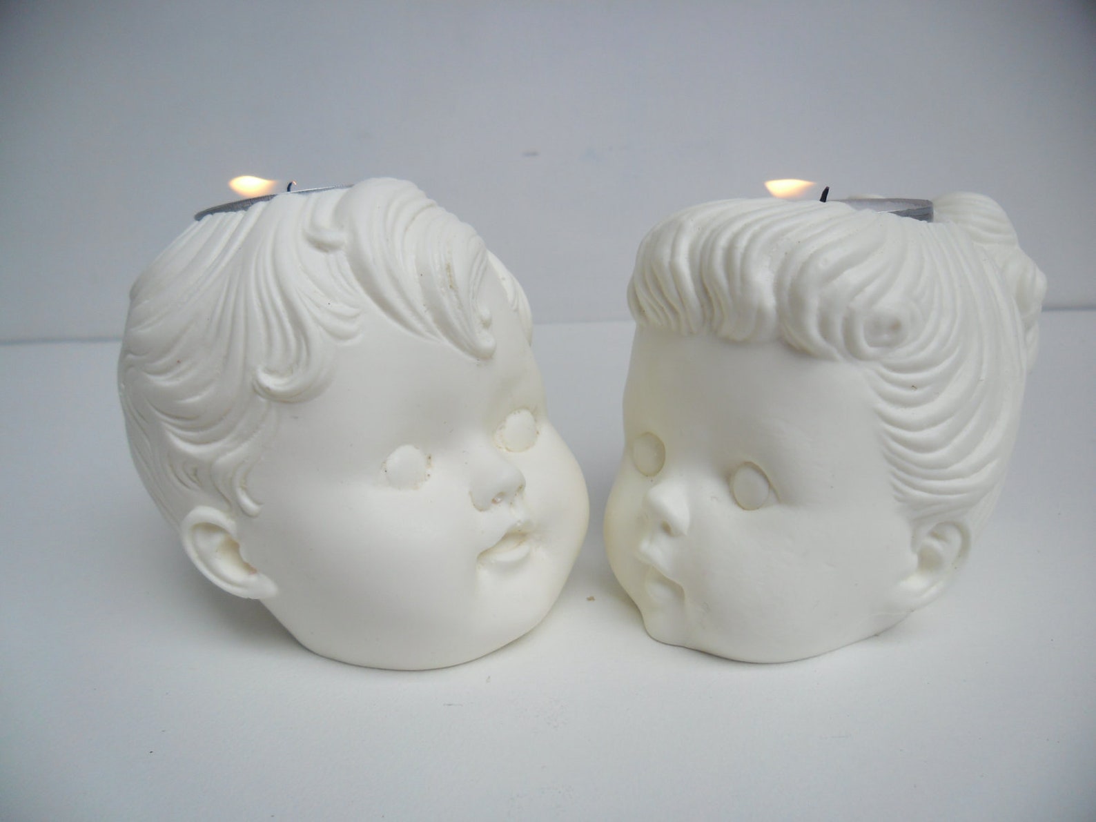 Vintage Boy and Girl Doll Pair of Tea Light Candle Holders - Etsy