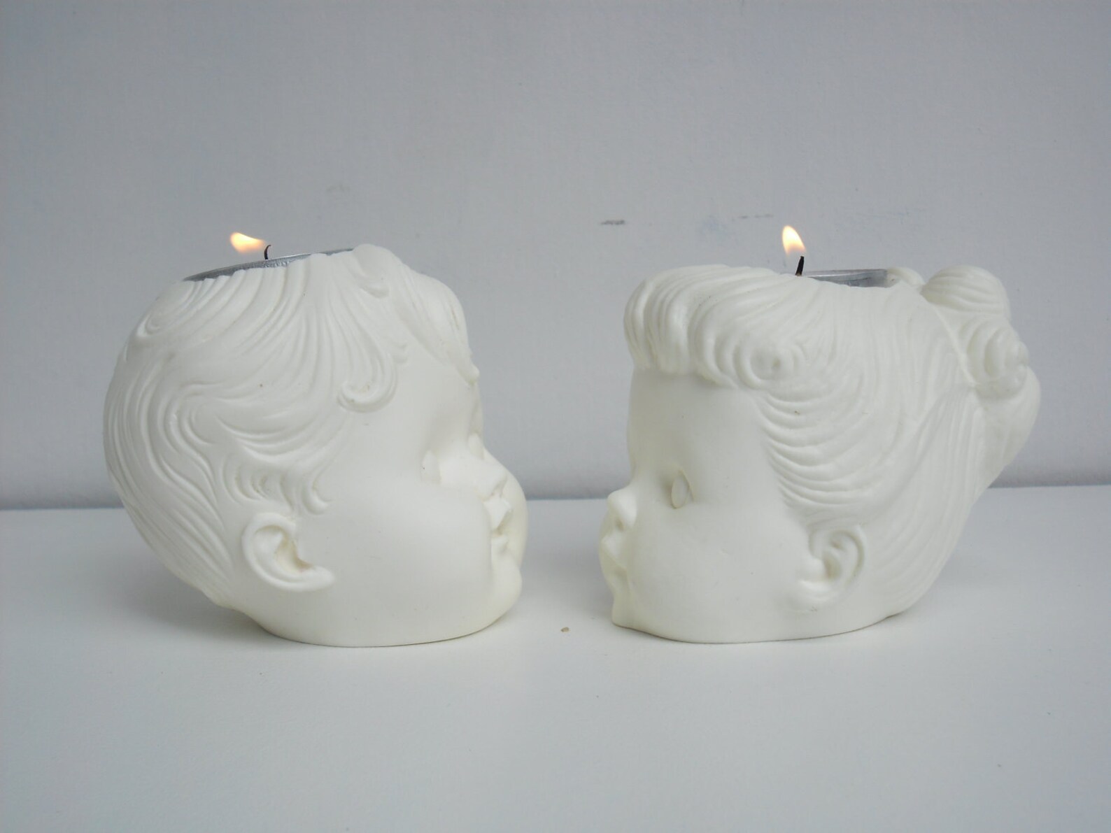 Vintage Boy and Girl Doll Pair of Tea Light Candle Holders - Etsy