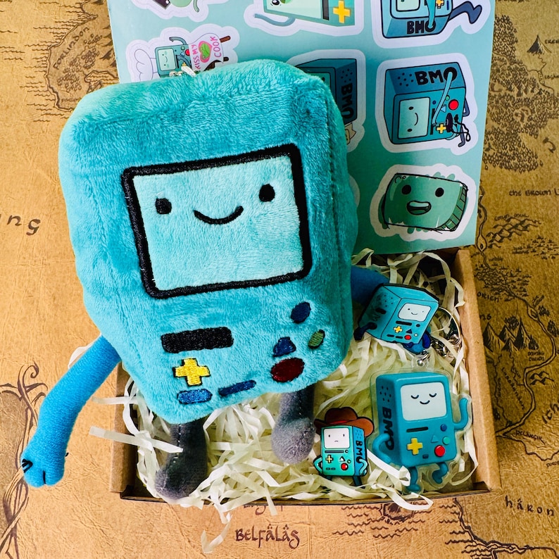 Adventure Time BMO Plush Gift Box , Cute Game Console Doll , Cartoon ...