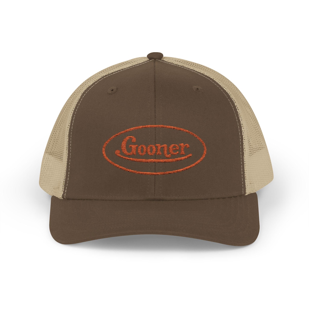Gooner Orange Snapback Funny Meme Trucker Cap | Embroidered Mesh Back ...