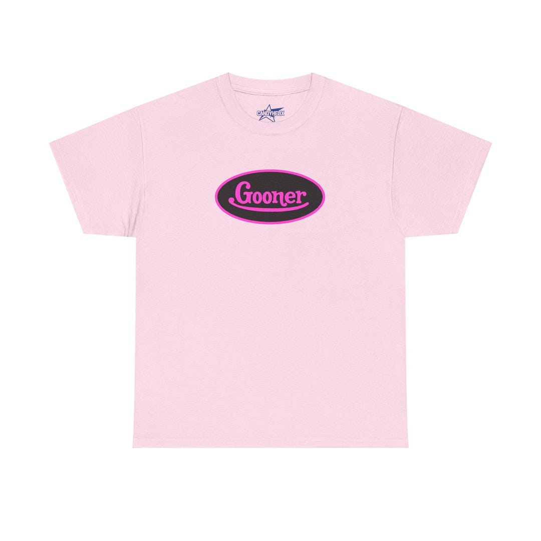 Gooner Pink and Black Graphic Funny Meme T Shirt| Genz Brainrot Reels ...