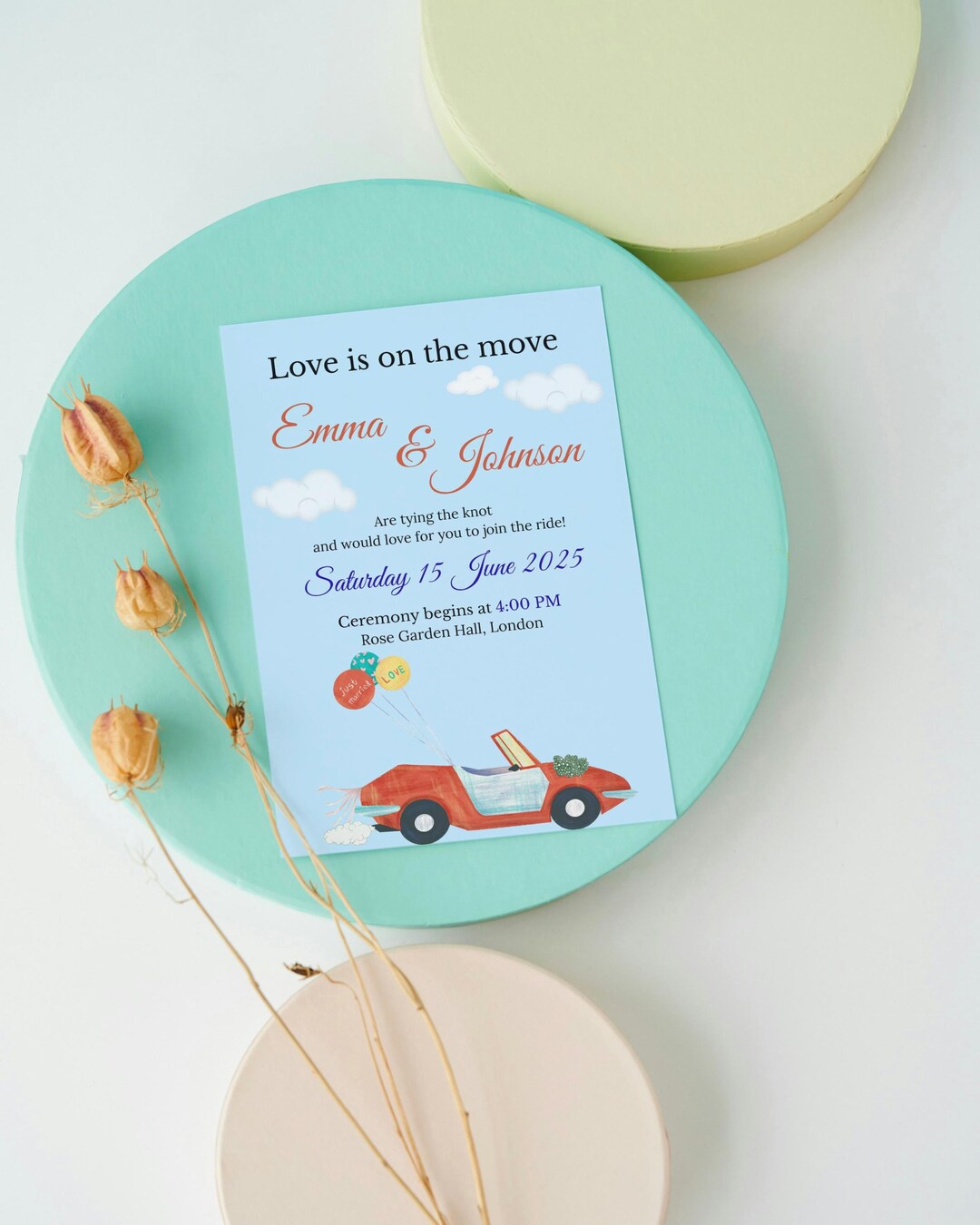 Artistic Editable Wedding Invitation Template With RSVP Card-love is on ...