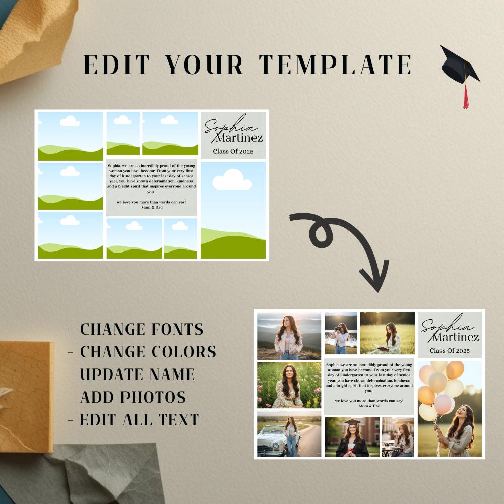 Editable Half Page Yearbook Ad Template Digital Download High School ...