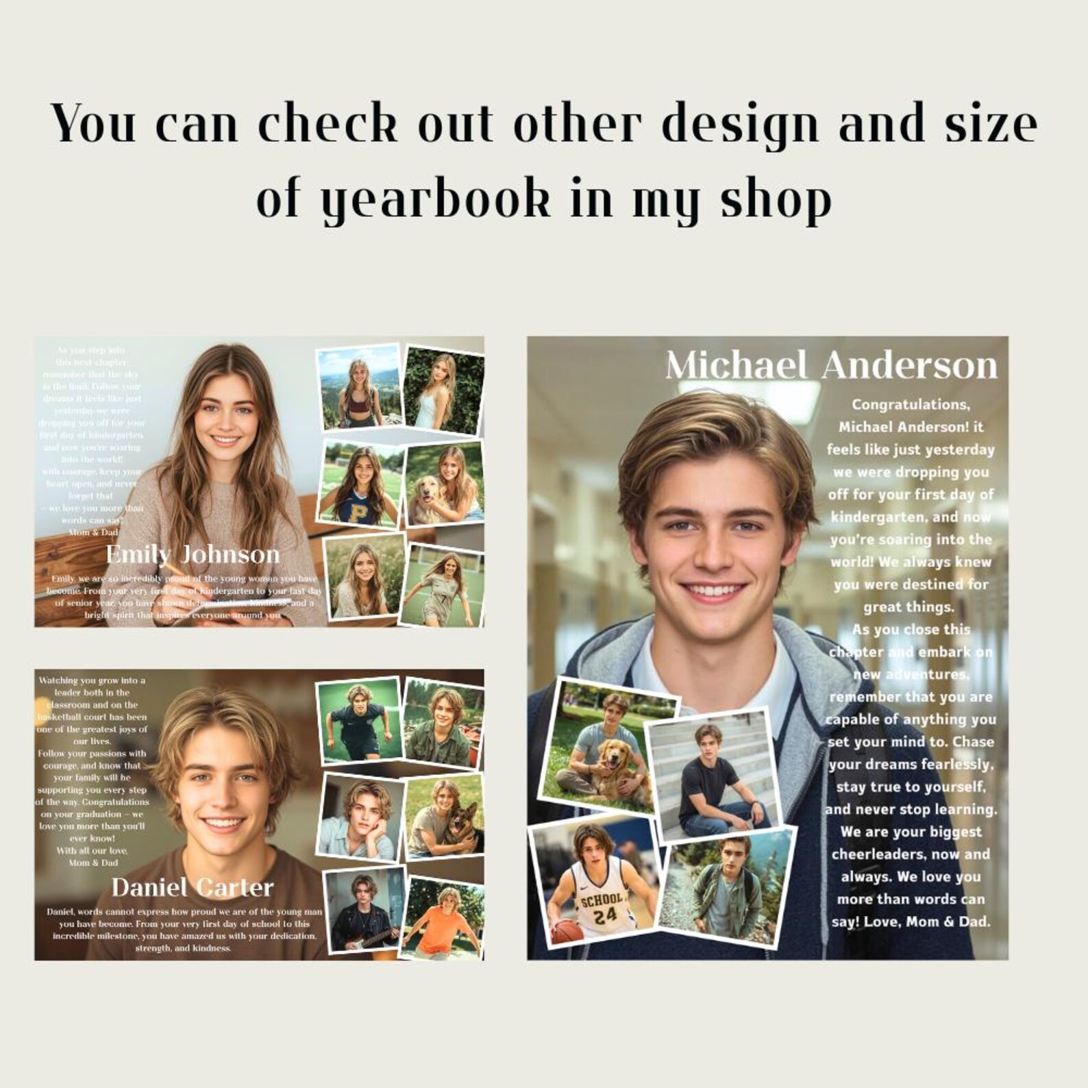 Editable Half Page Yearbook Ad Template - Senior Tribute (canva) - Etsy