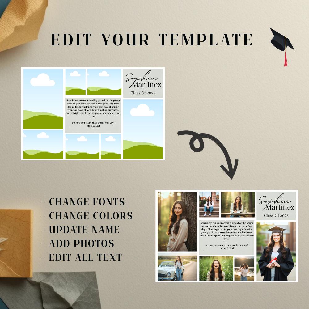 Editable Half Page Yearbook Ad Template Digital Download High School ...