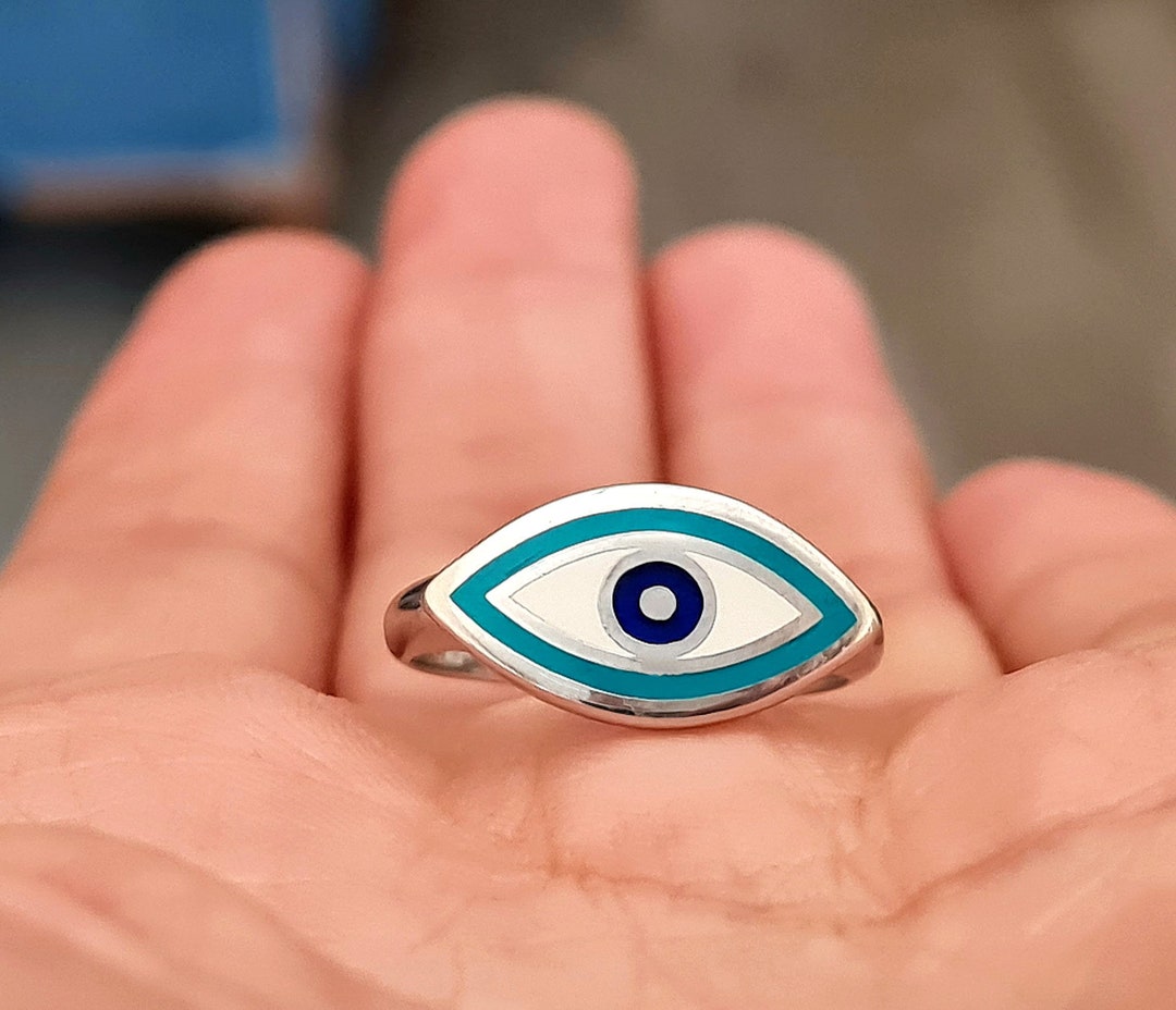 Evil Eye Silver Ring, Eye of Production Ring,charm Jewelry,good Luck ...