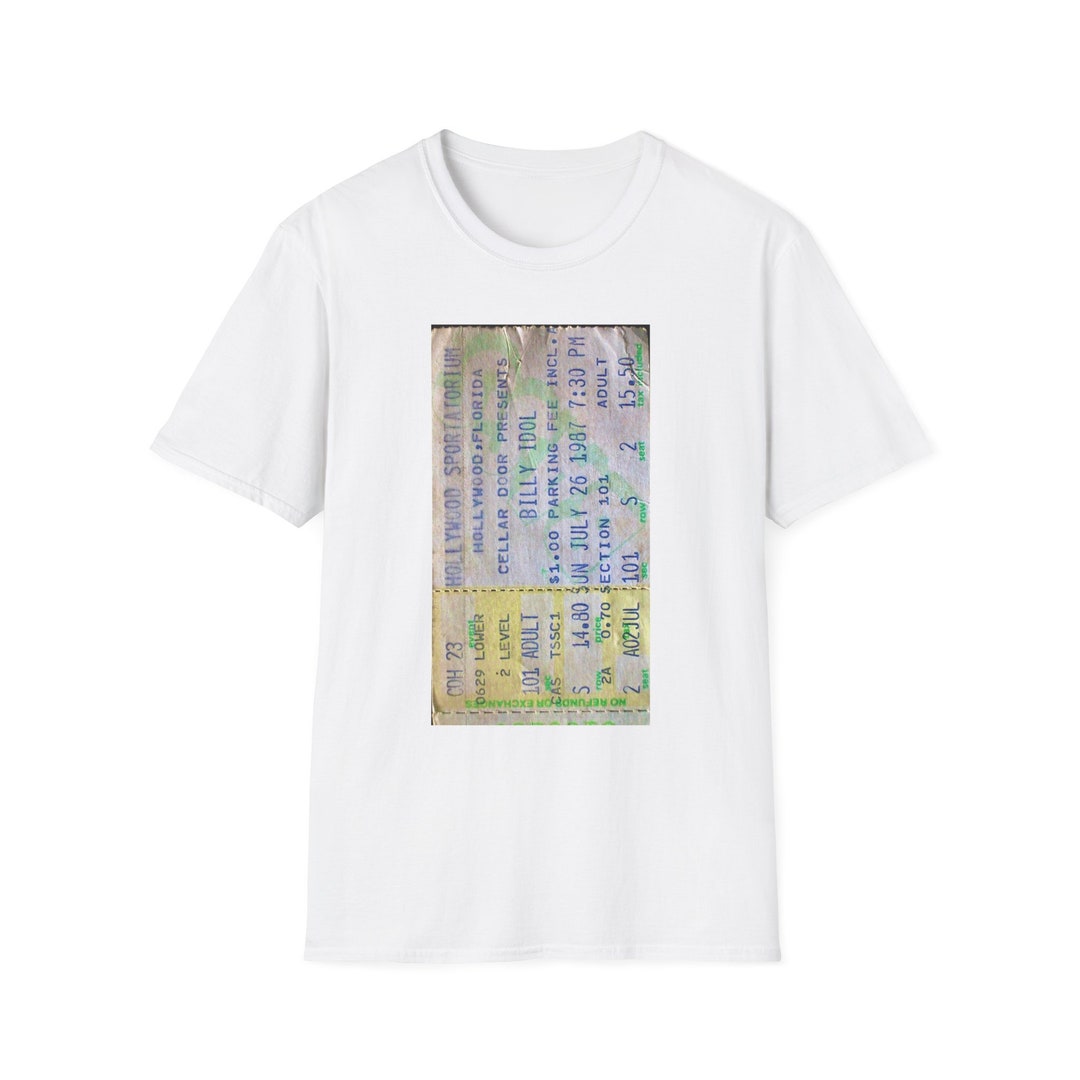 Billy Idol Concert Ticket Stub T-shirt: Vintage Rock and Roll Gift - Etsy
