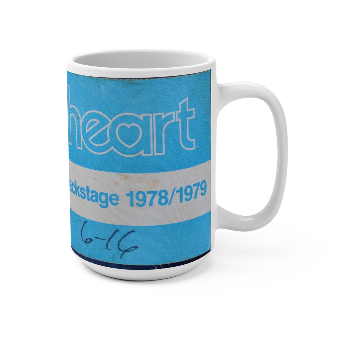 Mug Heart Concert Backstage Pass Photo Vintage Gift Rocker Art Music ...