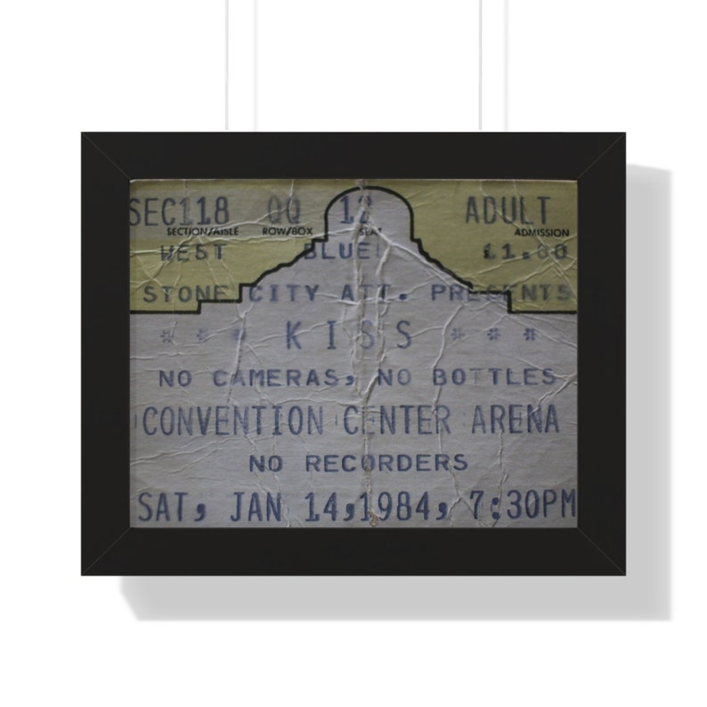 Vintage KISS Concert Ticket Poster Framed - Etsy
