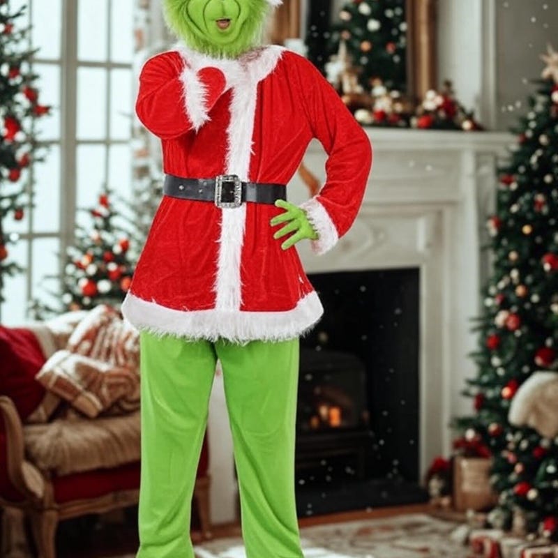 The Grinch Realistic Mask Costume - Etsy