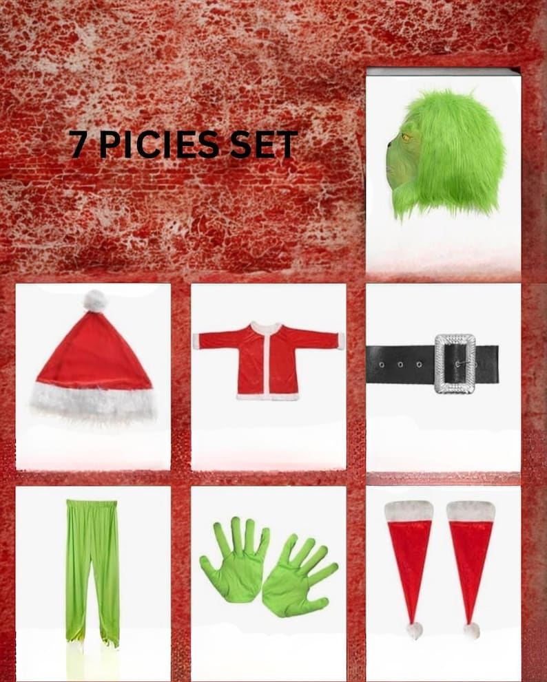 Bestseller!adult Grinch Costume Christmas Santa Outfit | Funny Green ...