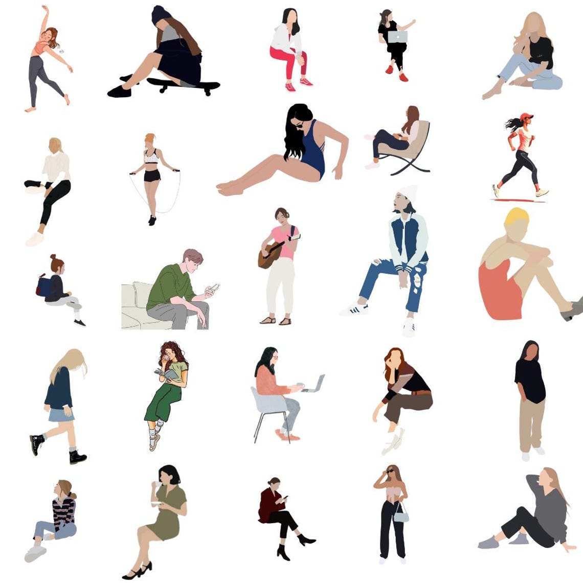 Single Person PNG Graphic: Funny Illustration (digital Download) - Etsy UK