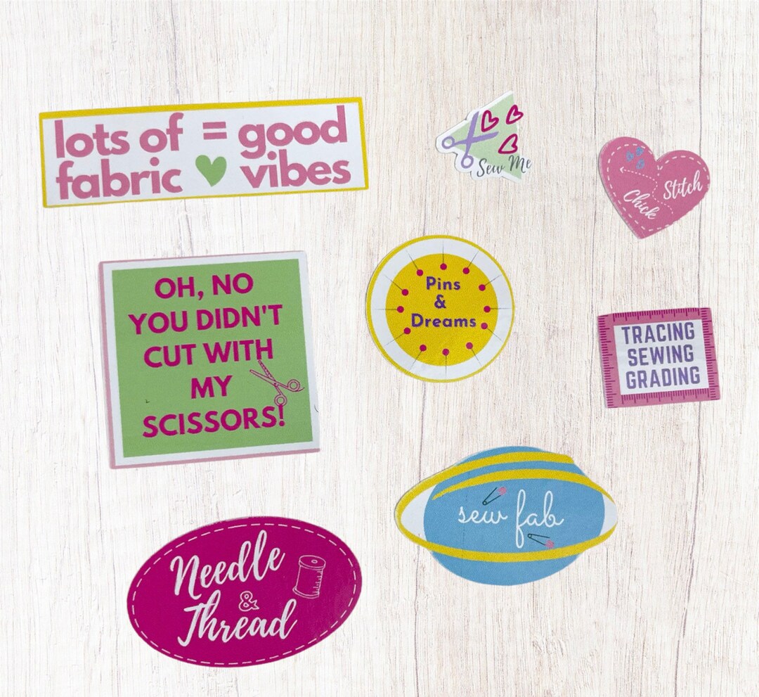 Sewing Stickers Vinyl Stickers Sew Cute Craft Stickers Journal Stickers ...