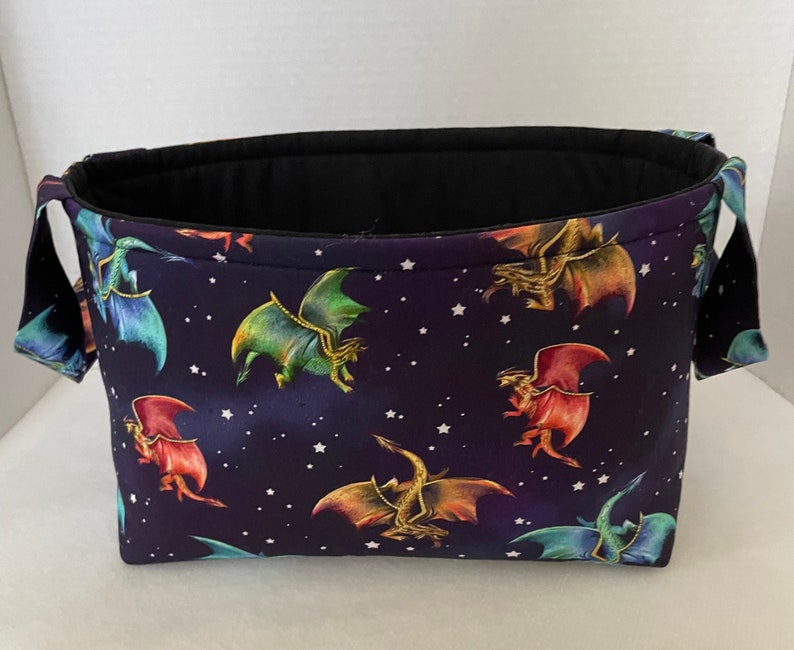 Dragon Fabric Basket/ Flying Dragons Storage Basket - Etsy