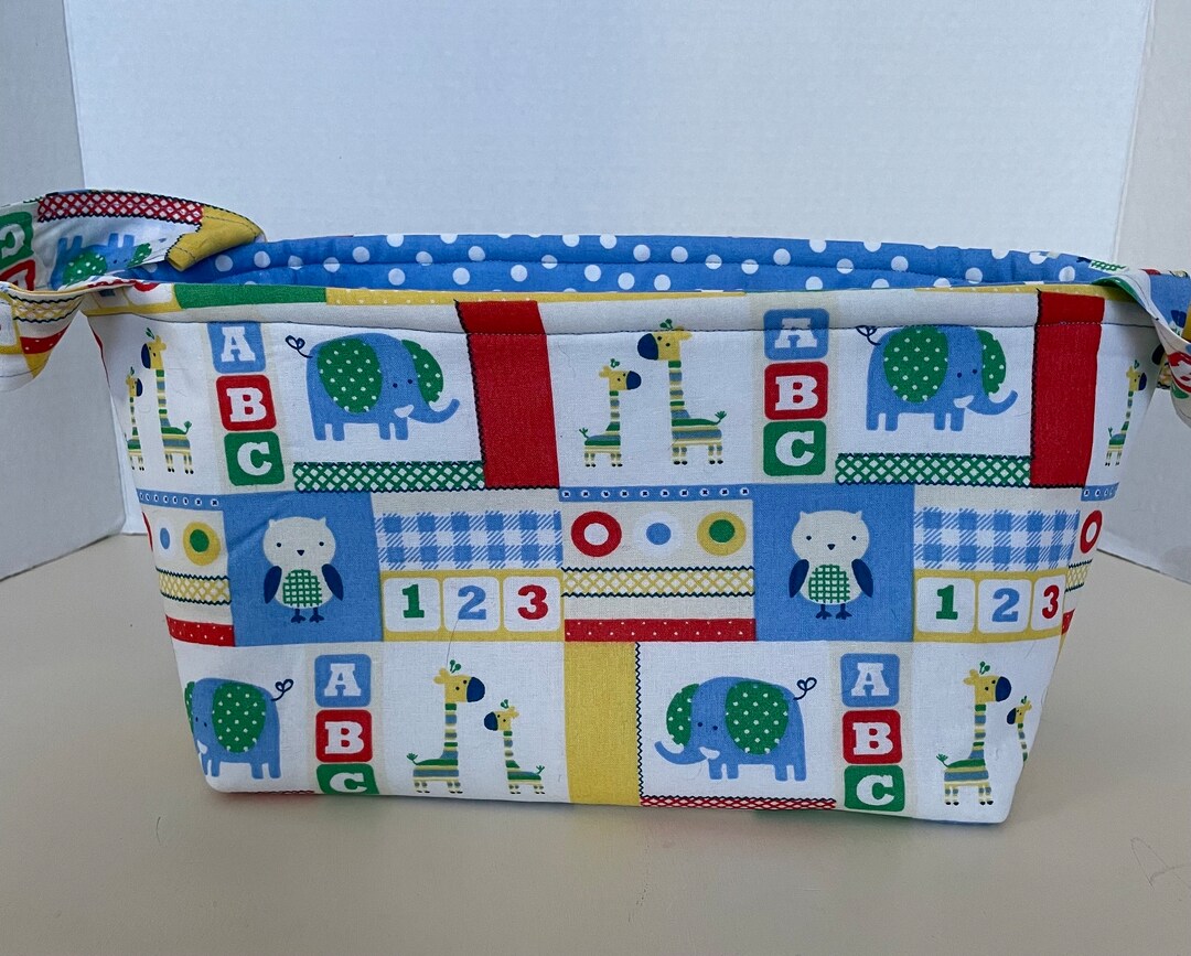Baby Fabric Basket W/ Animals and Abc's/ 123's for Baby's Room ...