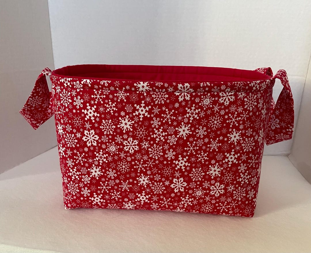 Snowflakes Theme Gift Basket/christmas Gift Basket/fabric Storage ...