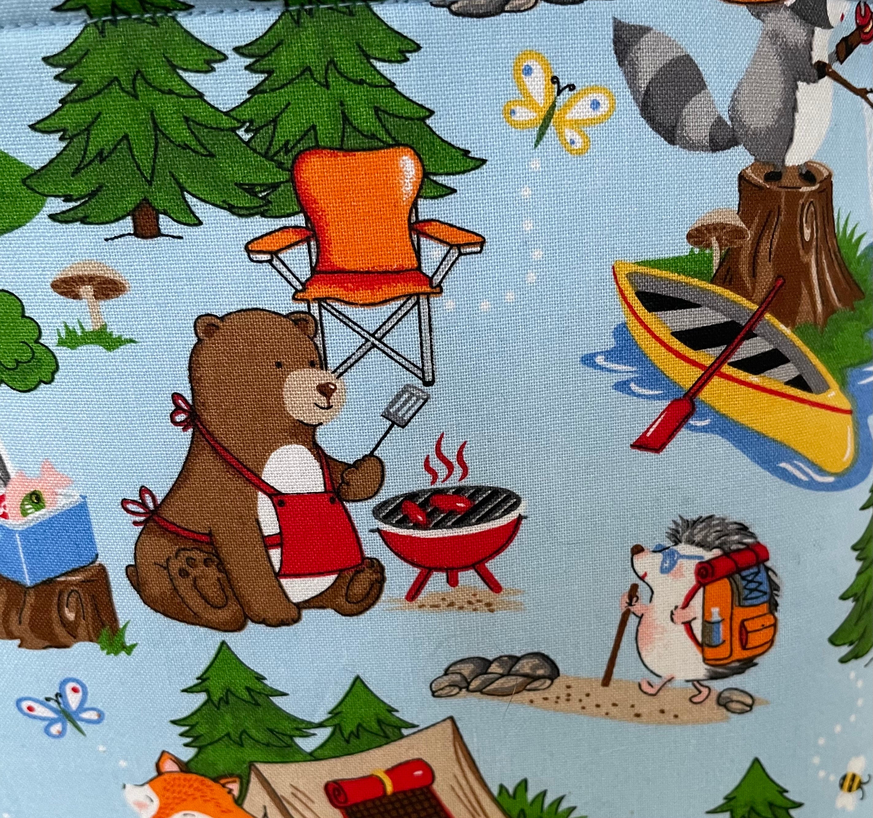 Camping Theme Fabric Basket/childrens Camping Basket - Etsy