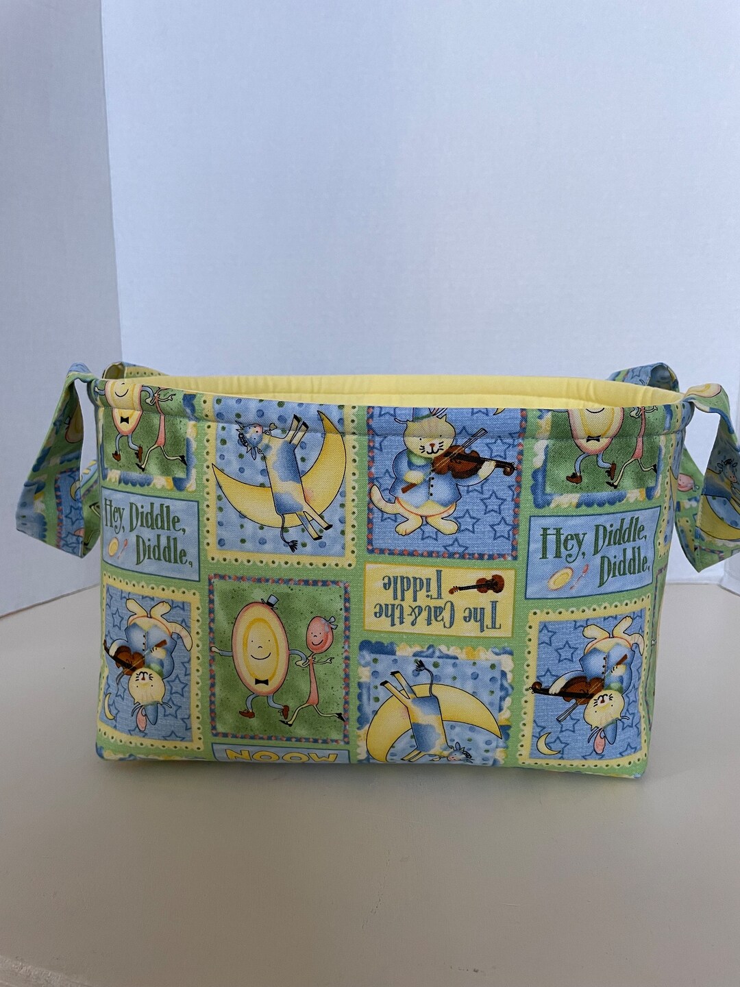 Hey Diddle Diddle Nursery Rhyme Basket /baby's Nursery/ Children's Room ...