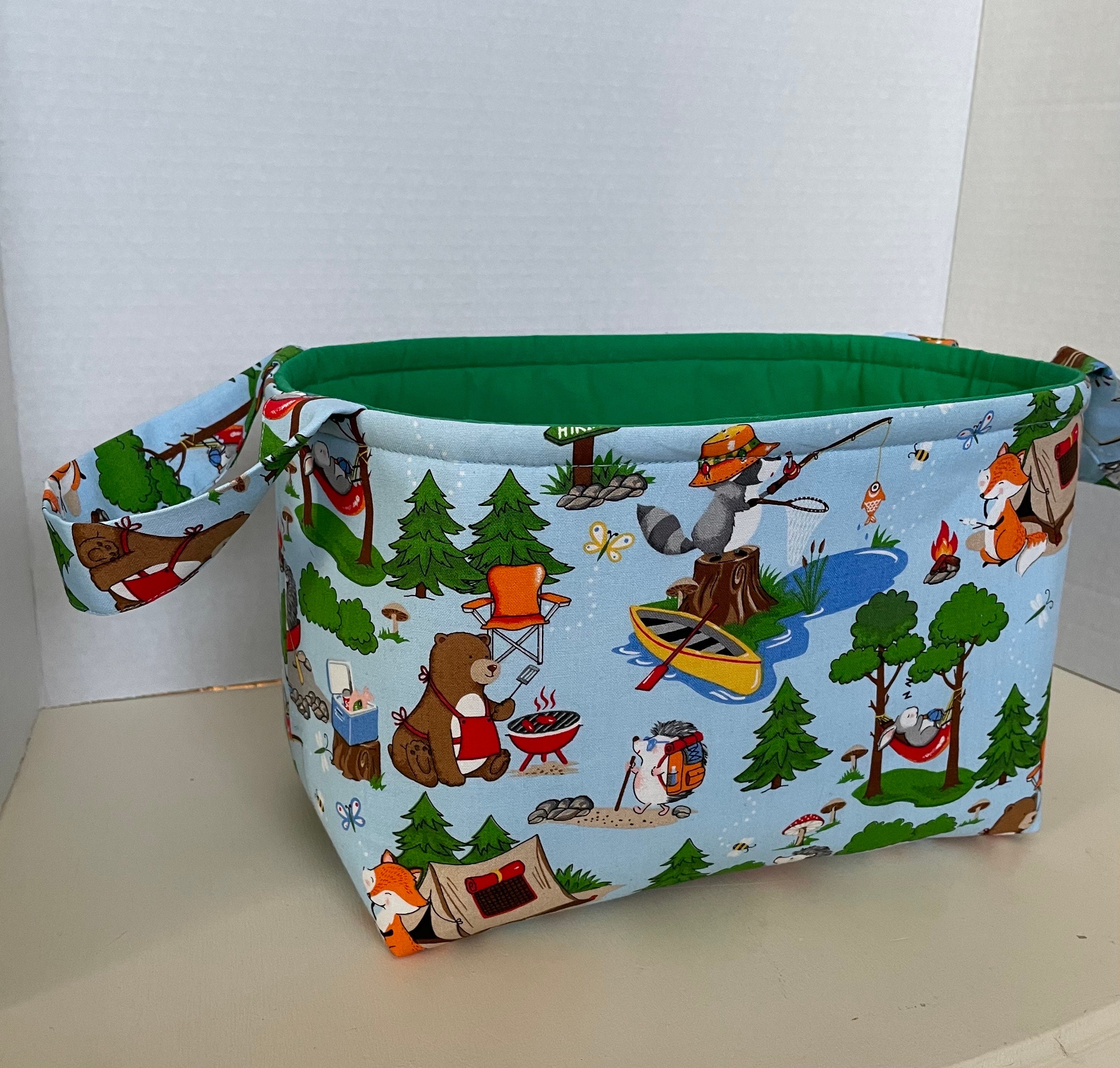 Camping Theme Fabric Basket/childrens Camping Basket - Etsy